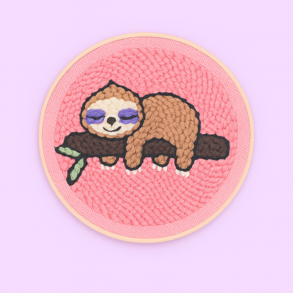 Sleepy Sloth - Punch Needle Kit – Kindly Craftd